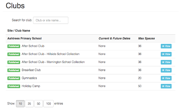 Club Administration | Kids Club HQ